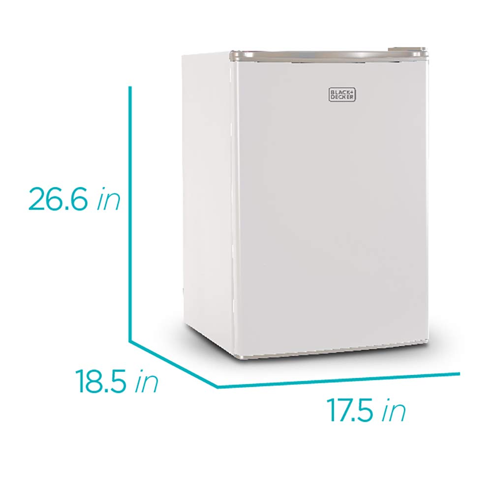 BLACK+DECKER BCRK25W Compact Refrigerator Energy Star Single Door Mini Fridge with Freezer, 2.5 Cubic Ft., White & Keurig K-Mini Single Serve Coffee Maker, Oasis