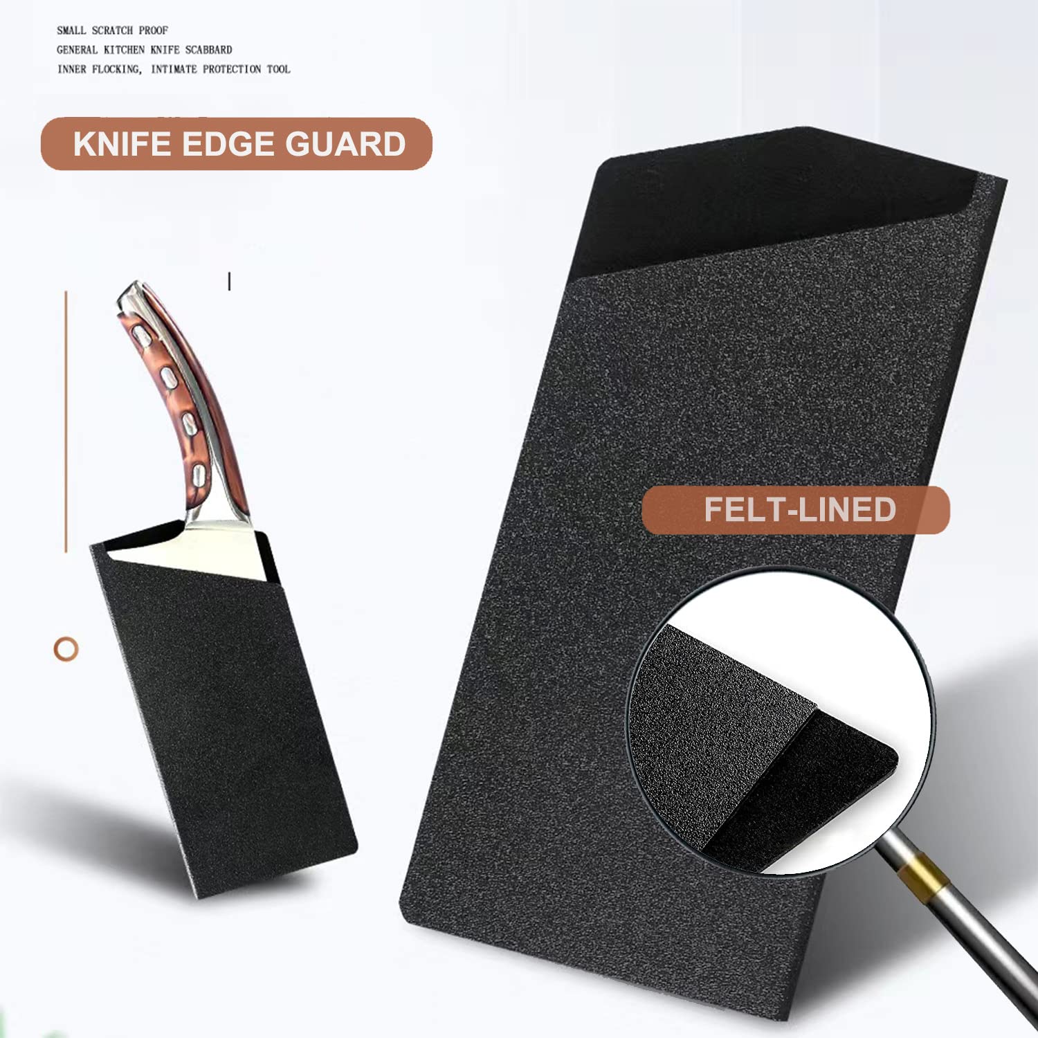 Butcher Chef Knife Edge Guards (2-Piece Set) Wide Knives Blade Edge Protectors - Meat Cleaver Knife Sheath Set - BPA-Free Chef Knife Covers