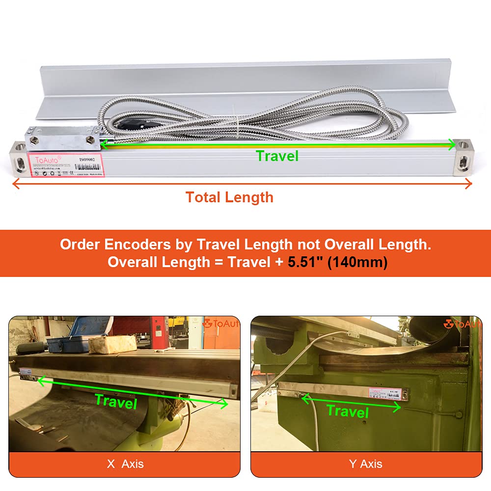 DRO 3 Axis Digital Readout Display +3pc Glass Linear Scale for CNC Mill Lathe Machine (450+500+1000)