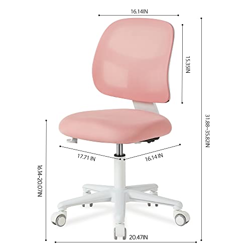 Ergonomic Kids' Desk Chairs, Height & Depth Adjustable Kids Study Chair, Cute Kids Office Chair. Perfect for Home, School and Library. No Armrests.