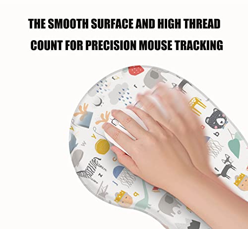 Ergonomic Mouse Pad Wrist Support Carpal Tunnel Mouse Pads Animals Memory Foam Mouse Mat with Non-Slip Rubber Pretty Mouse Pads for Computers Laptop Gaming Office Home
