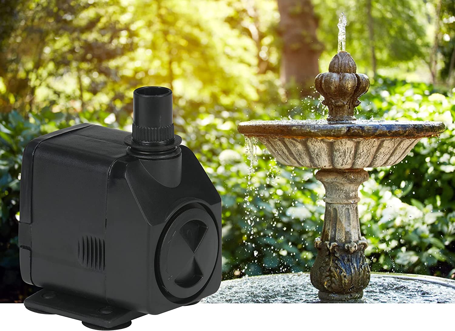 Little Giant PES-290-PW 115-Volt, 300 GPH Magnetic Drive Fountain/Pond Pump with 6-Ft. Cord, Black, 566717