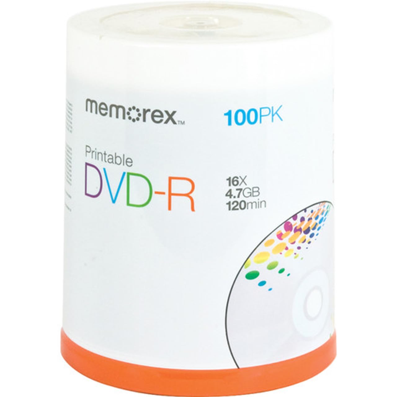 Memorex DVD-R 16x 4.7GB 100 pack Spindle White Inkjet Printable