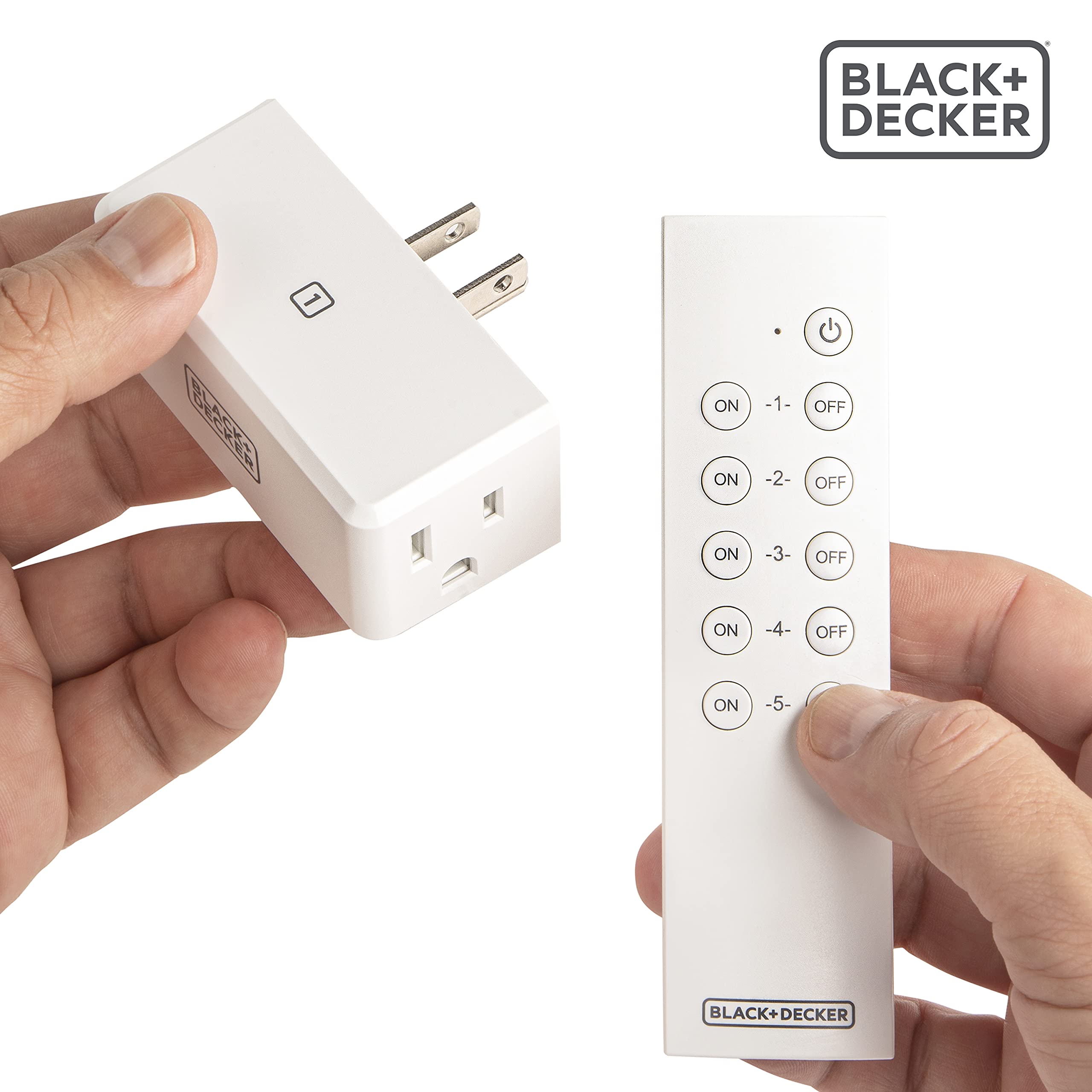 BLACK+DECKER Wireless Remote-Control Outlet, Pack of 5 Outlets, 2 Remotes - Premium Light Switches