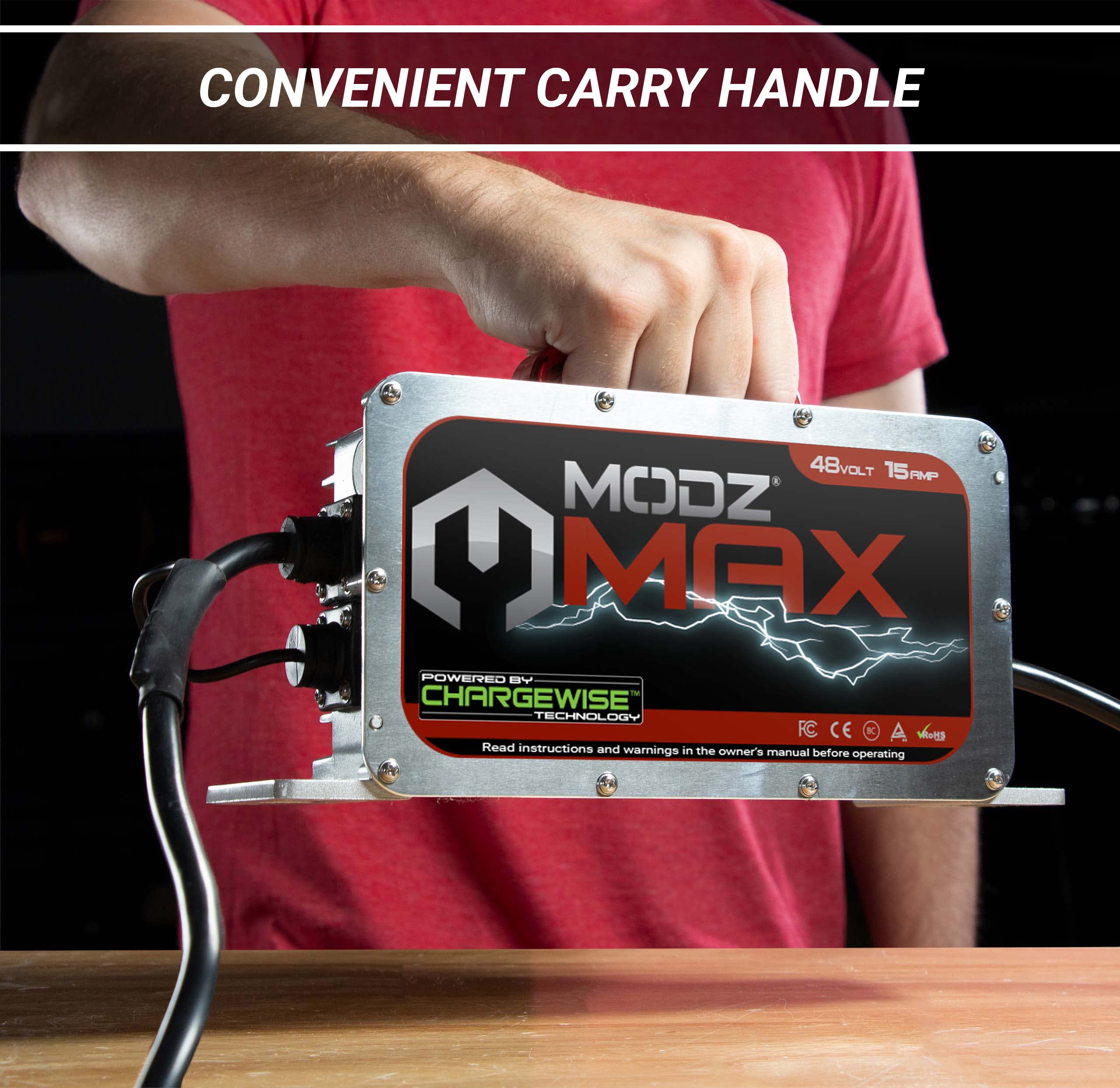 MODZ Max48 15 AMP Golf Cart Charger Compatible with Yamaha G29 Drive & Drive2 48 Volts Models