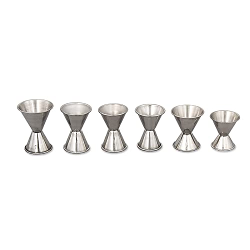Browne Foodservice Double Jigger Stainless Steel 0.75oz/1.25oz, Pack of 12