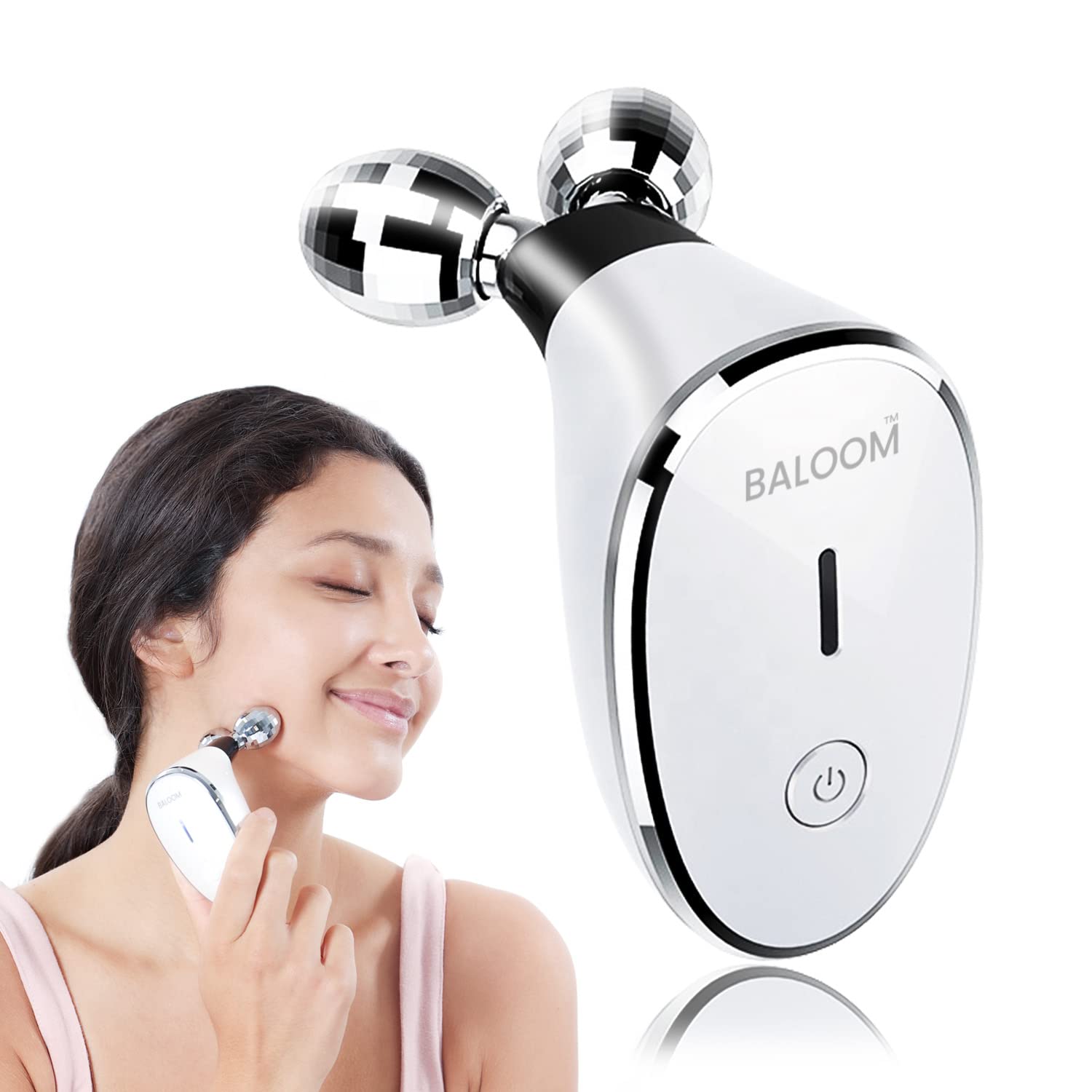 Baloom Microcurrent Facial Massager, Facial Roller - Skin Tightening Care for Women and Men - Face Wrinkle Removal, Anti Aging, Skin Rejuvenation, Lift, Acne Spot Treatment - 10 Minutes A Day.