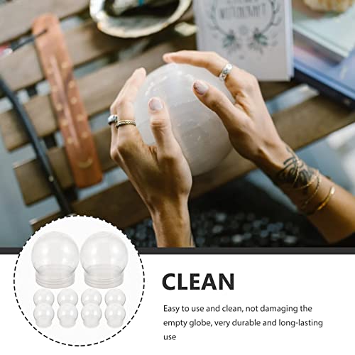 IMIKEYA 10pcs DIY Snow Globe Water Globe Christmas Plastic Globe with Screw Off Cap Clear Fillable Water Globe Jar Keepsake Globe Display Case for Fairy Lights Plants Flower