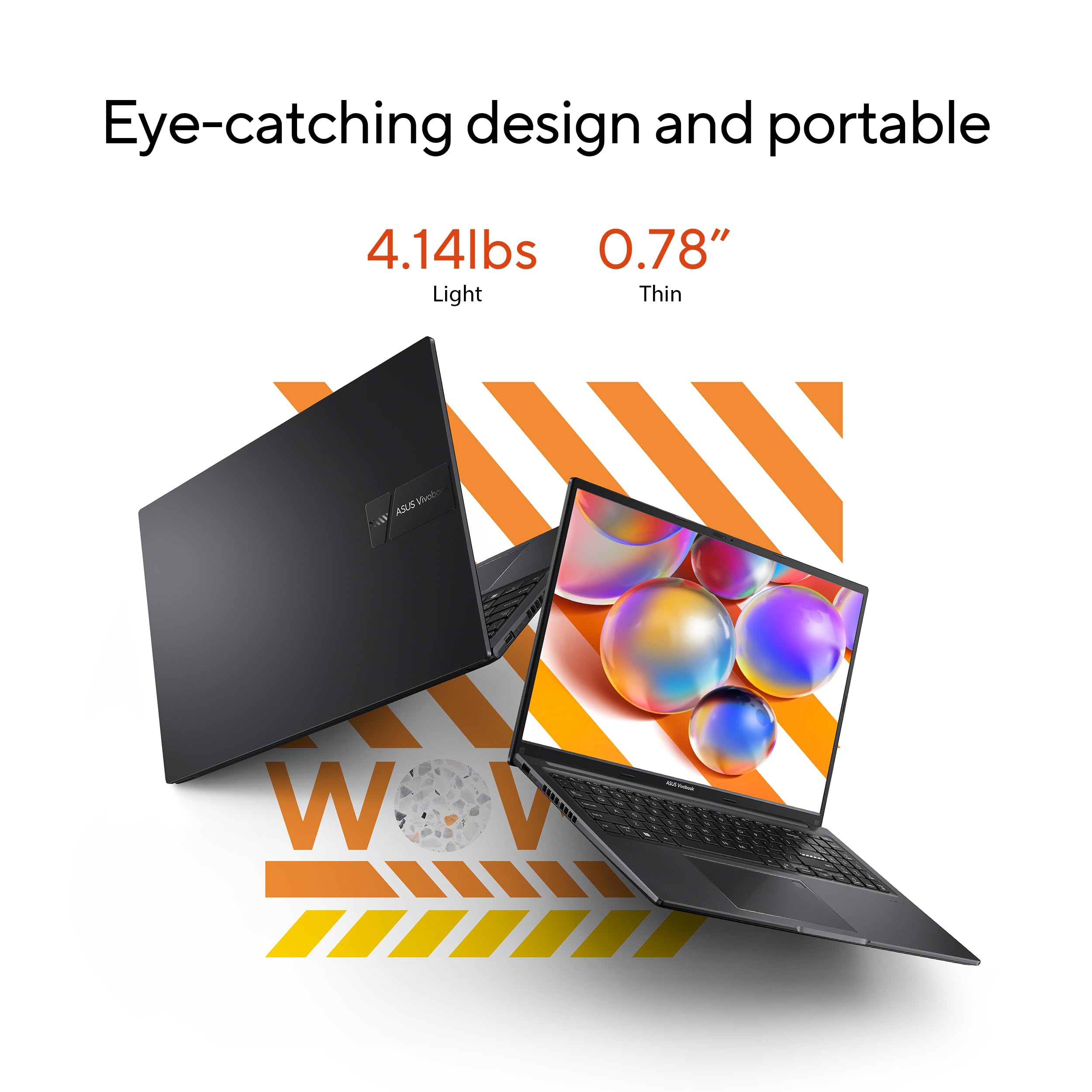 ASUS Vivobook 16 Laptop, 16” WUXGA 1920X1200 16:10 Display, AMD Ryzen™ 5 5625U CPU, AMD Radeon™ Graphics, 8GB RAM, 512GB SSD, Fingerprint Sensor, Windows 11 Home, Indie Black, M1605YA-EH54