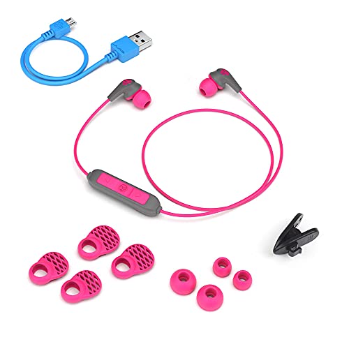 JLab JBuds Pro Wireless Signature Earbuds, Graphite/Pink, Titanium 10mm Drivers, 10-Hour Battery Life, Music Controls, Noise Isolation, Bluetooth 4.1 Extra Gel Tips and Cush Fins