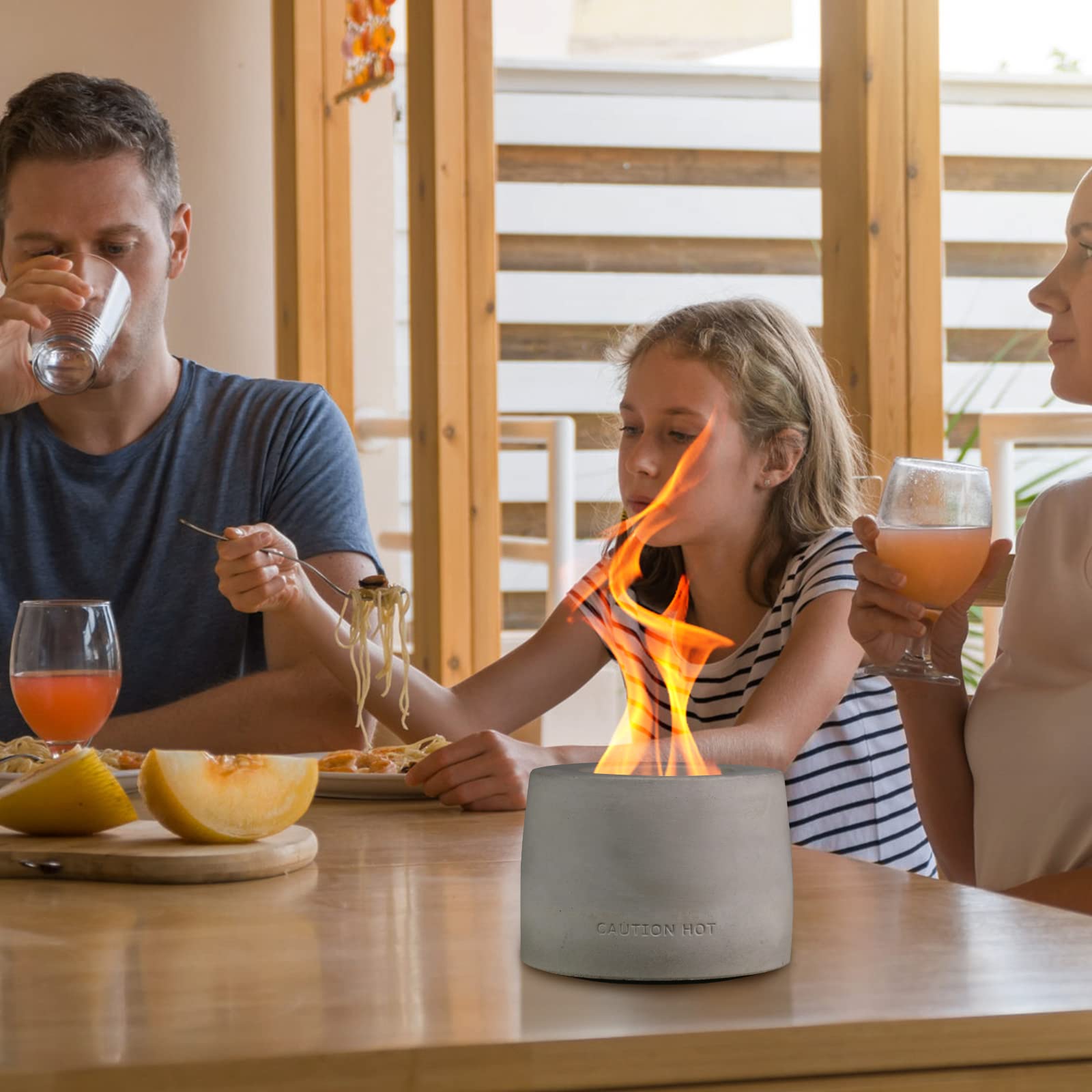 Mavalzy Tabletop Fire Pit, Premium Portable Tabletop Rubbing Alcohol Fireplace Table Top Fire Pit Bowl Long Burning Smokeless Indoor Outdoor Mini Fireplace