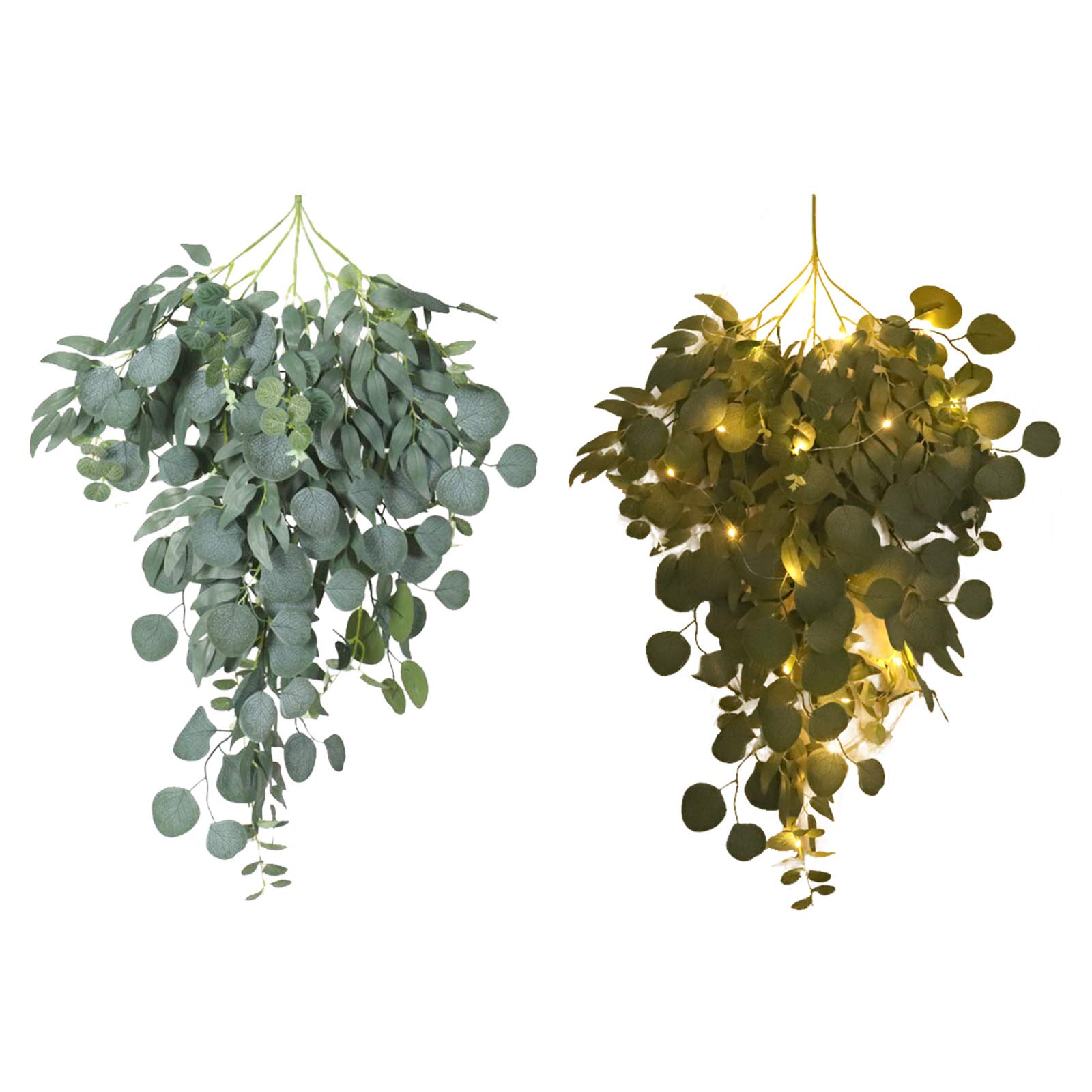 MOOVGTP Eucalyptus Swags, 31.5inch Artificial Hanging Eucalyptus Plants Green Eucalyptus Garland Eucalyptus Teardrop Swag Front Door Eucalyptus Flower for Home Garden Wedding Decoration
