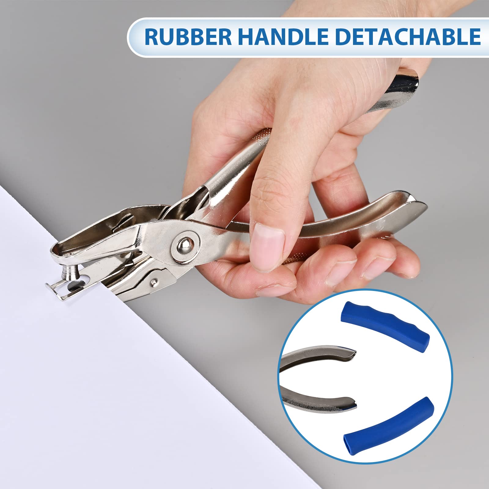 Craftinova Handle Punch,6 Pack, 1/4 inch of Hole Handheld Puncher,with Soft Grip Handles, with 6 Sheet Capacity, Perfect for Home Office School Supplies, can be Used for Labels and Greeting Cards