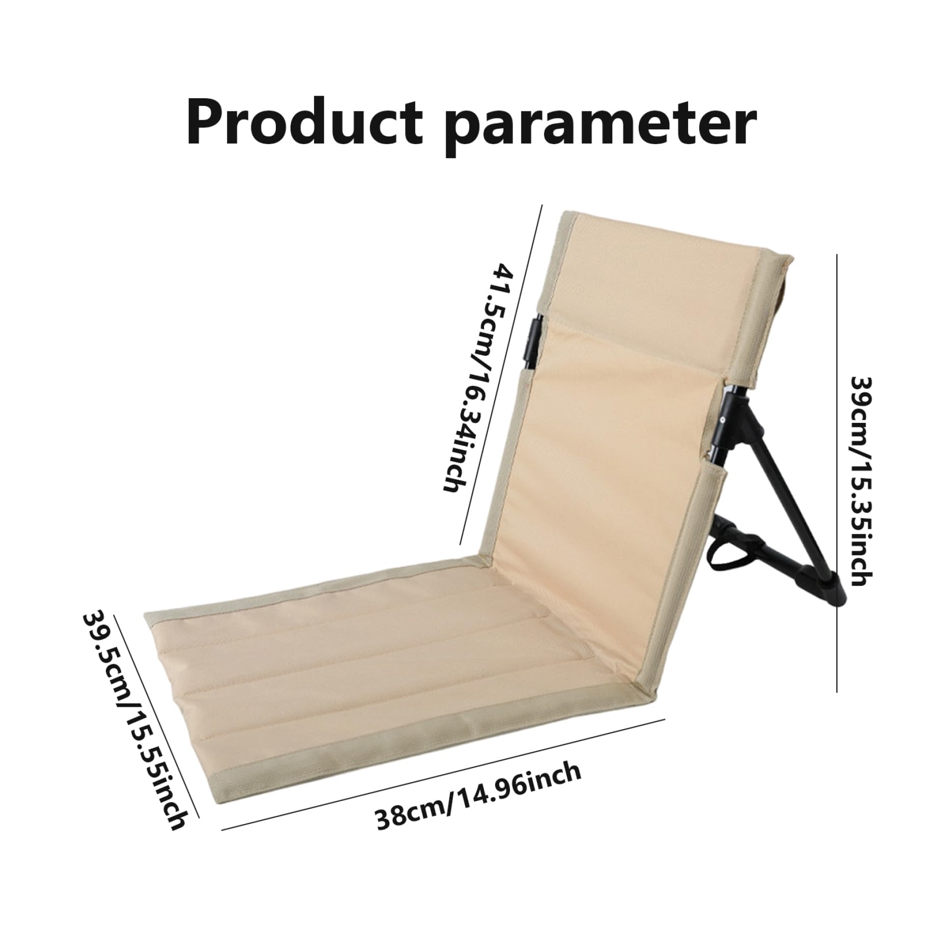 Eioflia Sunloungers, Beach Mat Recliner Lightweight Beach Mat with Backrest One-Step Assembly Foldable Beach Mat Chair with Carry Bag for Holidays Garden Camping Park Beige