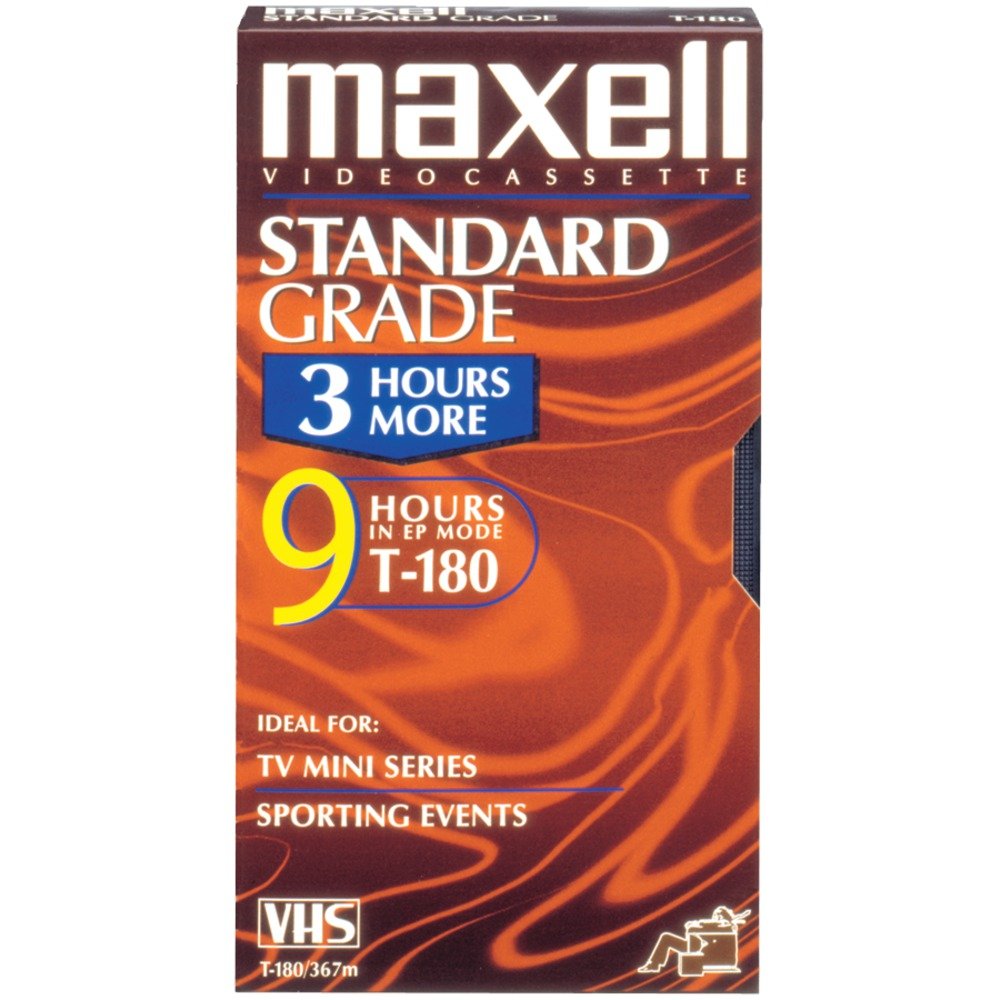 Maxell 213027 T-180 9 Hours Standard Grade VHS