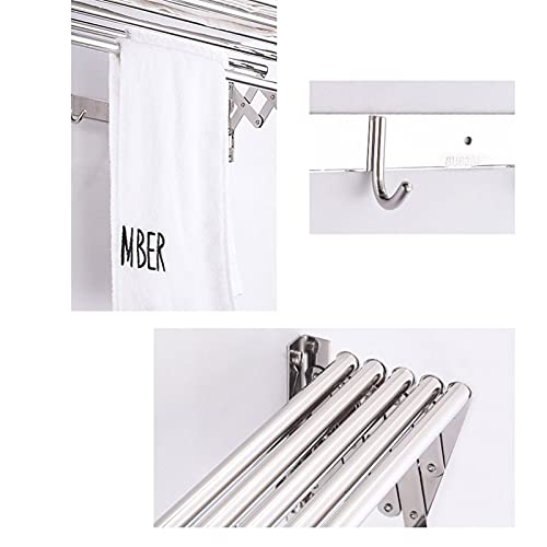 EAFTOS Multifunction Wall Mounted Drying Rack Stainless Steel Retractable Folding Wall Mount Clothes Drying Rack for Bathroom Balcony