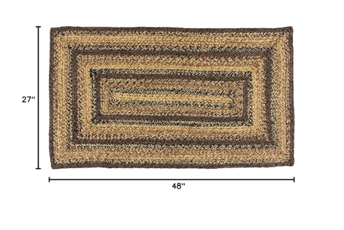 IHF Home Decor | Cappuccino Premium Braided Collection | Primitive, Rustic, Country, Farmhouse Style | Jute/Cotton | 30 Days Risk Free | Accent Rug/Door Mat | 27"x48" Rectangular