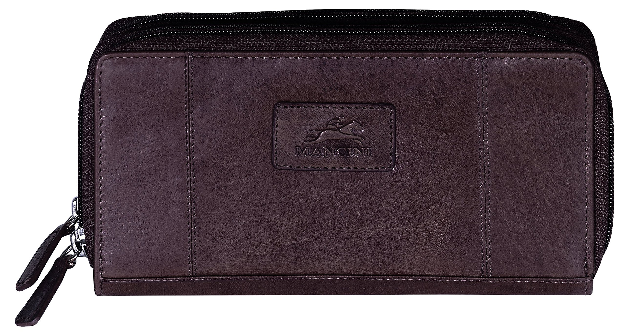 Mancini Leather Goods Casablanca Collection: Ladies’ RFID Double Zipper Clutch