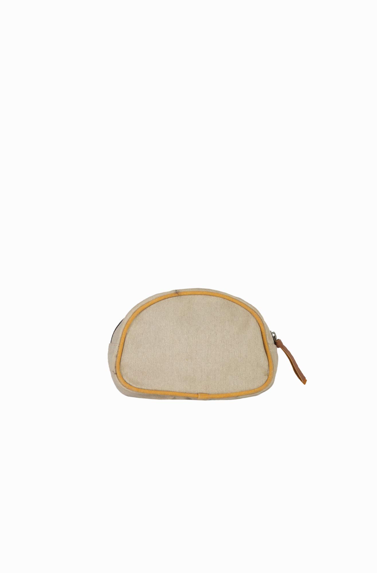 Mona B. Recycled, Upcycled Vintage Bike Canvas Collection with Vegan Leather Trim (Trust The Journey-Cosmetic pouch small