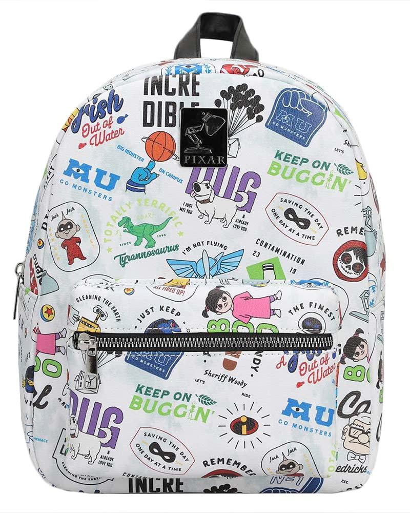 Bioworld Pixar Animated Movie Characters Toss Print Mini Backpack