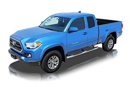 Raptor Series Nerf Bars Side Steps 4in Oval Stainless Steel Curved for 07-21 Tundra CrewMax
