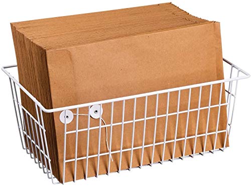 blitzlabs Wire Storage Basket Freezer Organizer Bins Refrigerator Organization Storage Baskets with Handles for Pantry, Freezer, Laundry Room, Closets, Garage, Office, Bathroom, Set of 2
