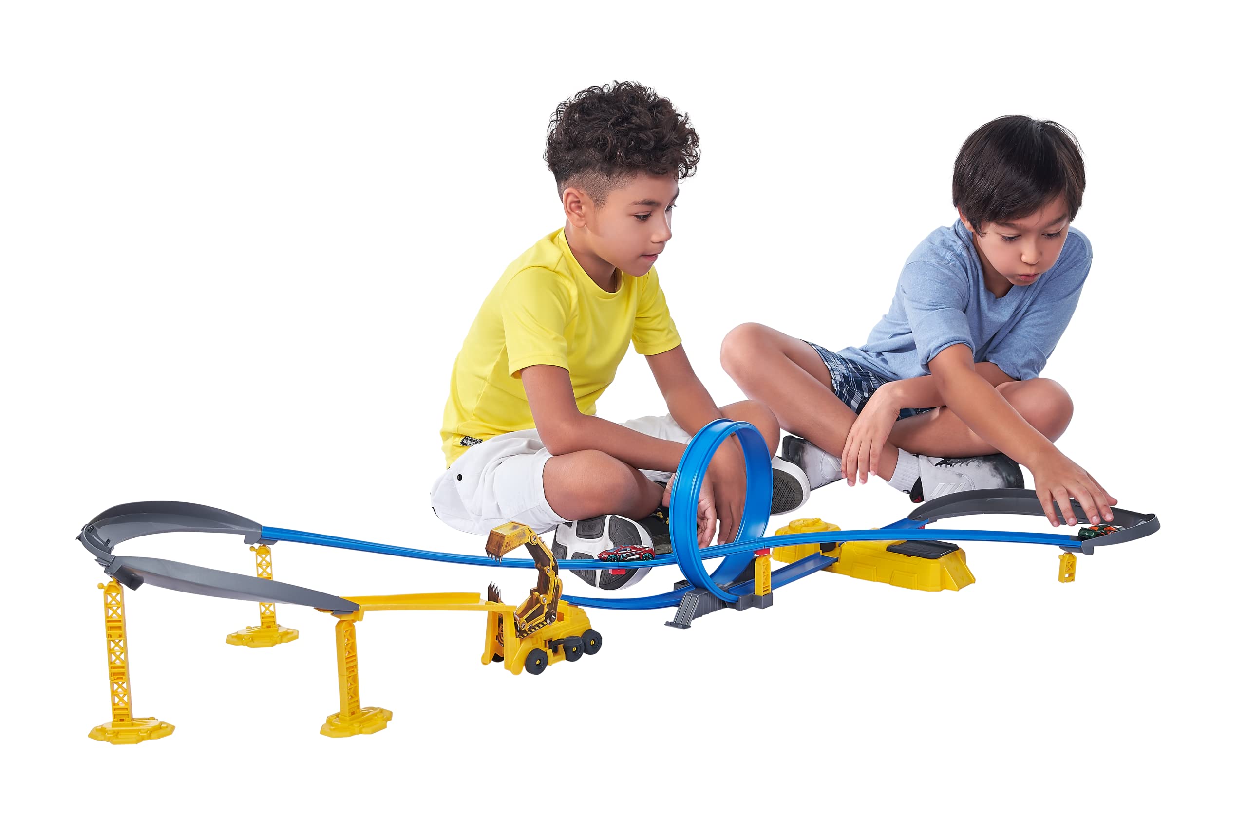 Metal Machines Construction Destruction Track Set Playset with Mini Racing Cars by ZURU Cars Play Set Compatible with Other Brands