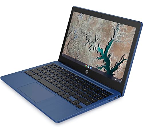 HP Chromebook 11.6-inch HD Screen Laptop, MediaTek MT8183, 4 GB RAM, 64 GB eMMC, Google Chrome OS, USB-C Port, Camera, Small Size Netbook Computer (11a-na0090nr, 2022, Indigo Blue) (Renewed)