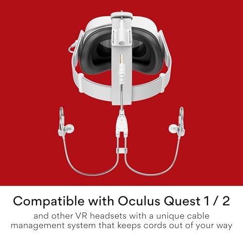 MEE audio M6 VR Multiplatform in-Ear Earphones with Headset Microphone for PS5, Xbox, Nintendo Switch, PC; Also Includes Short Cable and mounting Bracket for Oculus Quest and Other VR Gaming Headsets