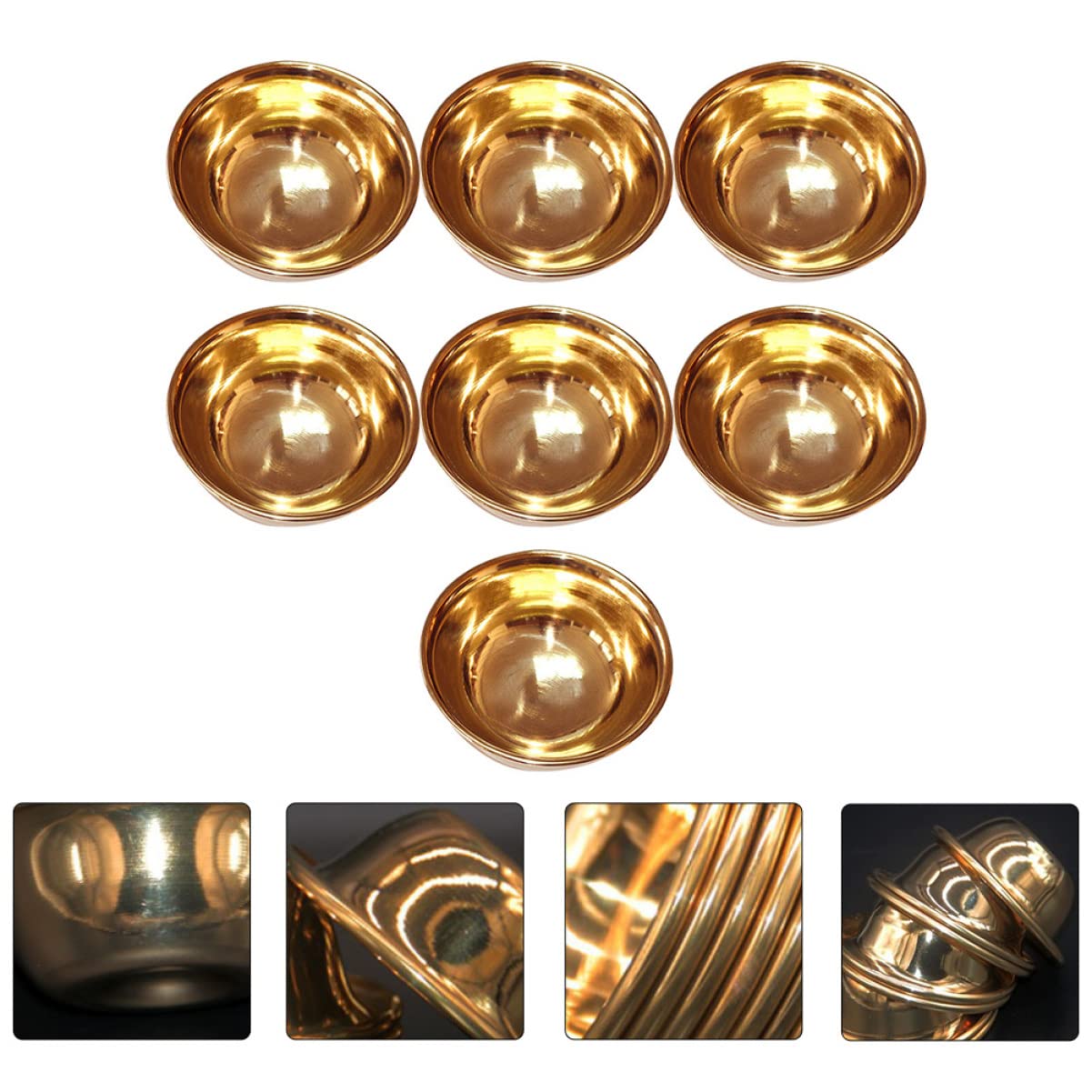 Cabilock 21 Pcs Copper Offering buddhist offering cup Water Offering Bowl Offering Cup Bowl Set Buddhist