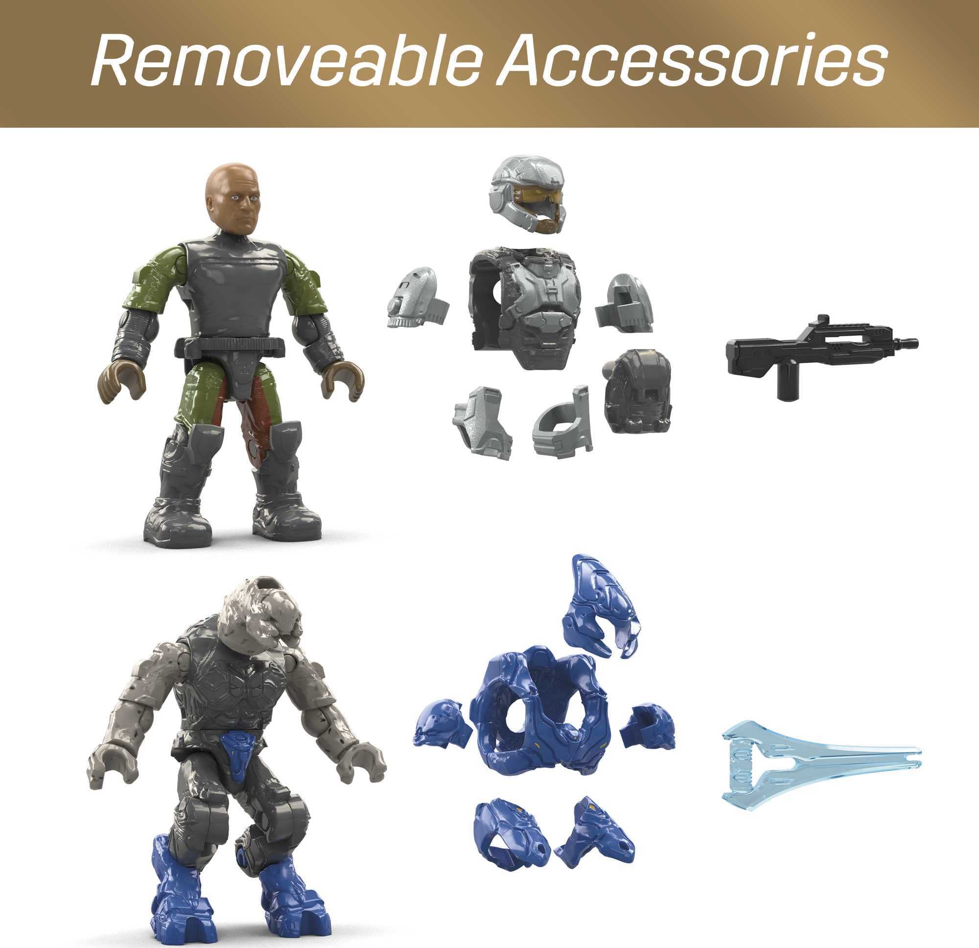MEGA Halo Toy Building Sets, Ghost of Requiem with 135 Pieces, 4 Micro Action Figures and Accessories, for Collectors