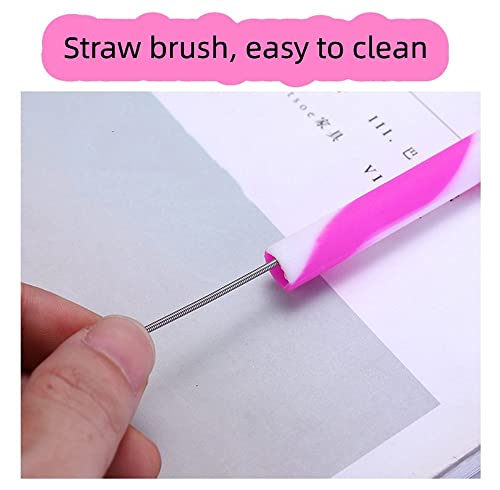 Collapsible Reusable Silicone Straws Portable Folding Drinking Straw Free with Travel Case & Cleaning Brush for Party Travel Household Cold or Hot Straws (B)