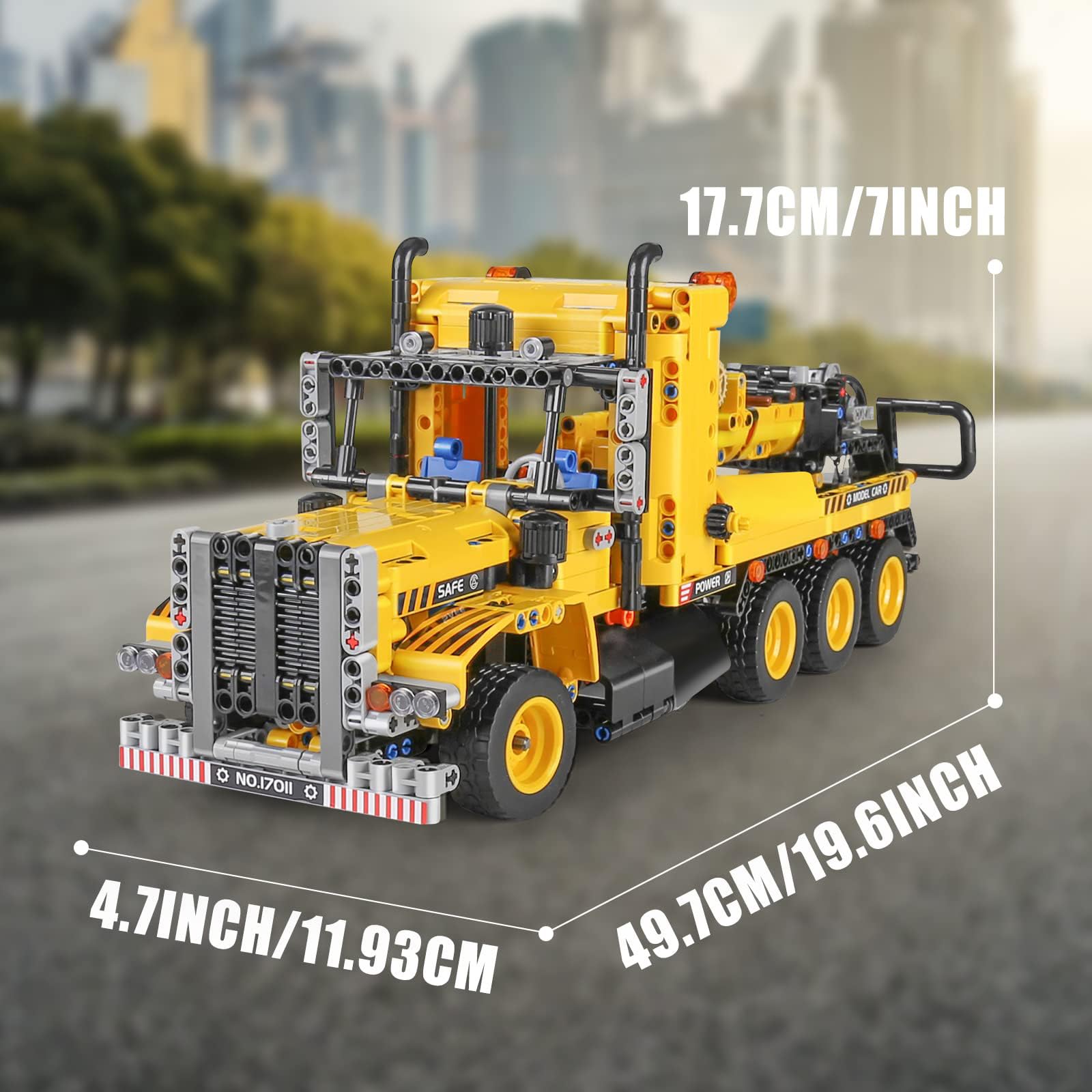 MOULD KING 17011 Heavy-Duty Tow Truck Building Toy Set, Technology MOC Road Trailers Building Gift Toys for Kids Age 8+ (1,250 Pieces)