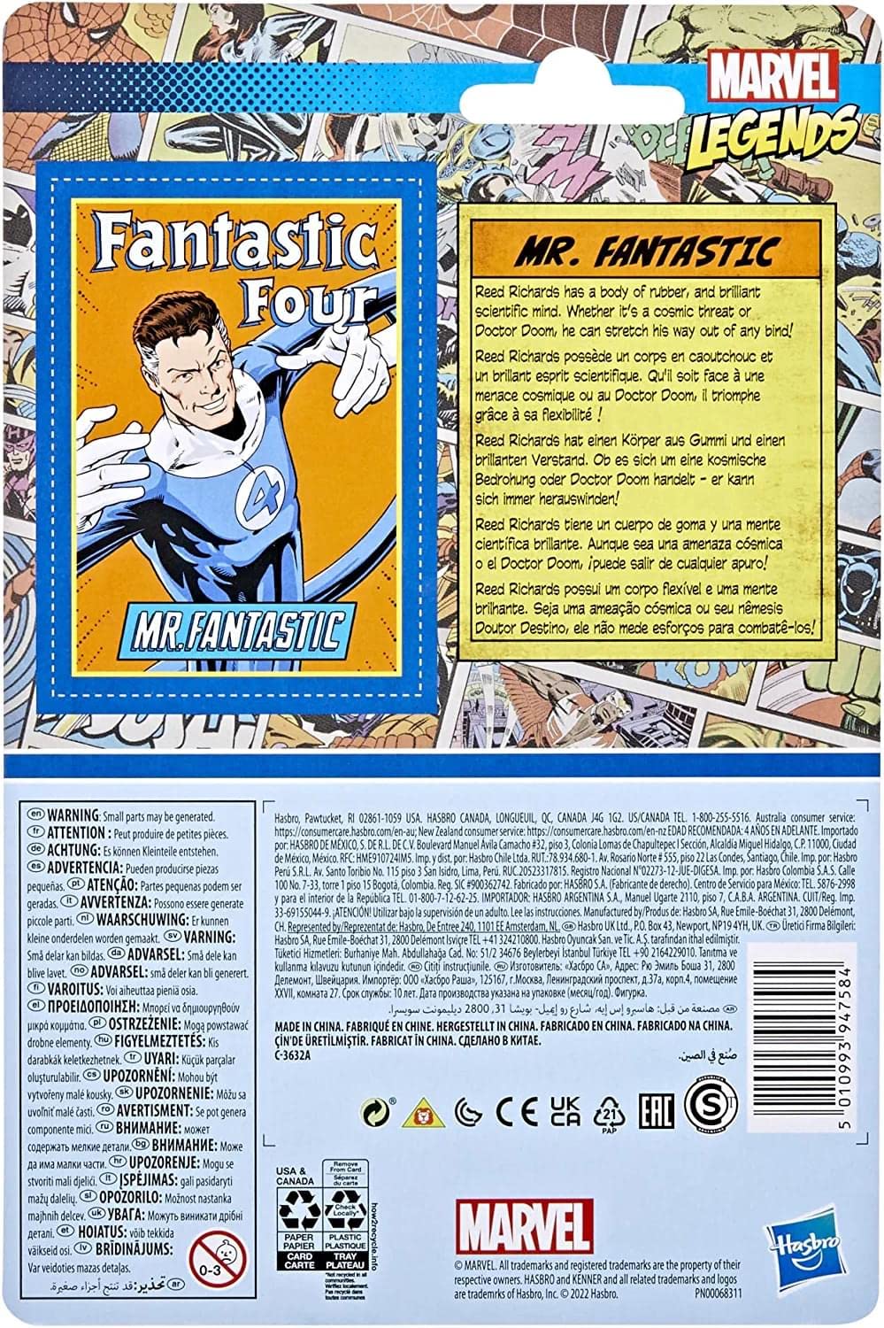 Marvel Legends Series 3.75-inch Retro 375 Collection Mr. Fantastic Action Figure Toy