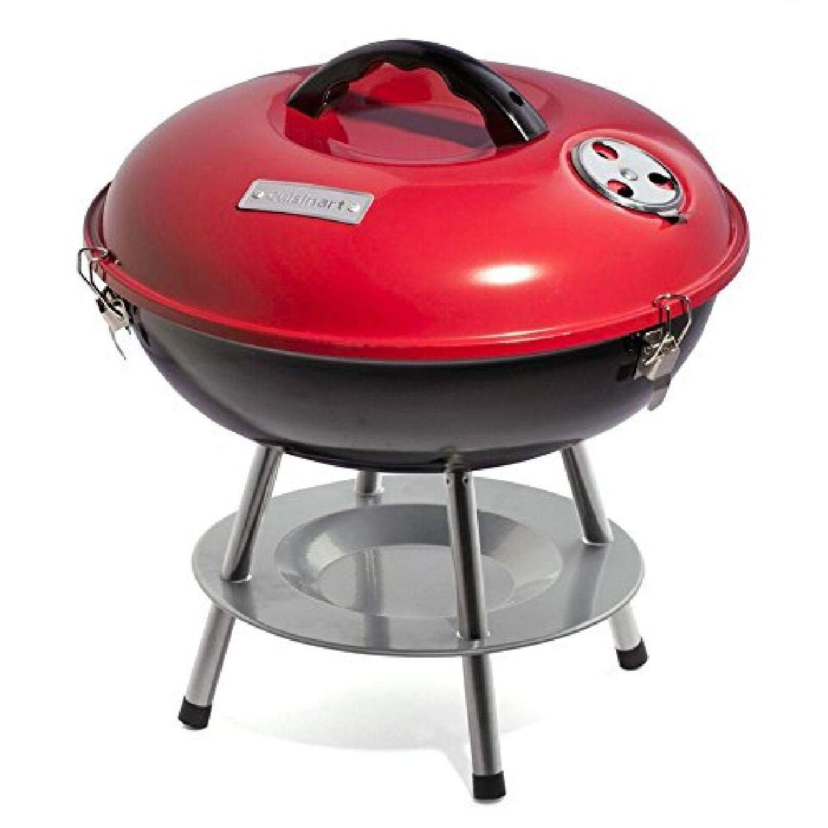 Cuisinart CCG190RB Inch BBQ, 14" x 14" x 15", Portable Charcoal Grill, 14" (Red) & Masterbuilt MB20091621 Lump Charcoal 16 Pound, Black
