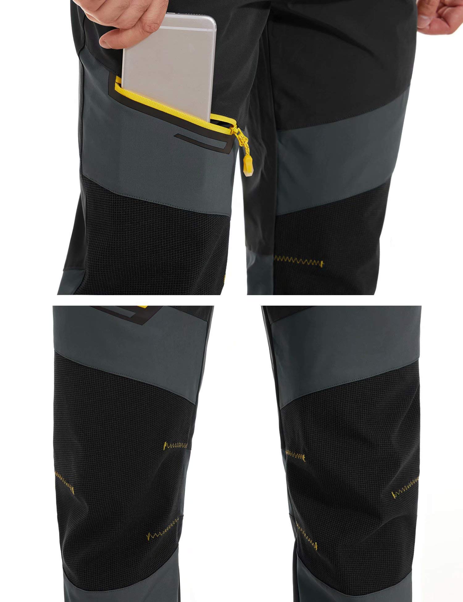 BIYLACLESEN Hiking Pants Mens Spring Fall Outdoor Pants Waterproof Pants Work Pants for Men Fishing Pants Travel Pants Tactical Pants Men