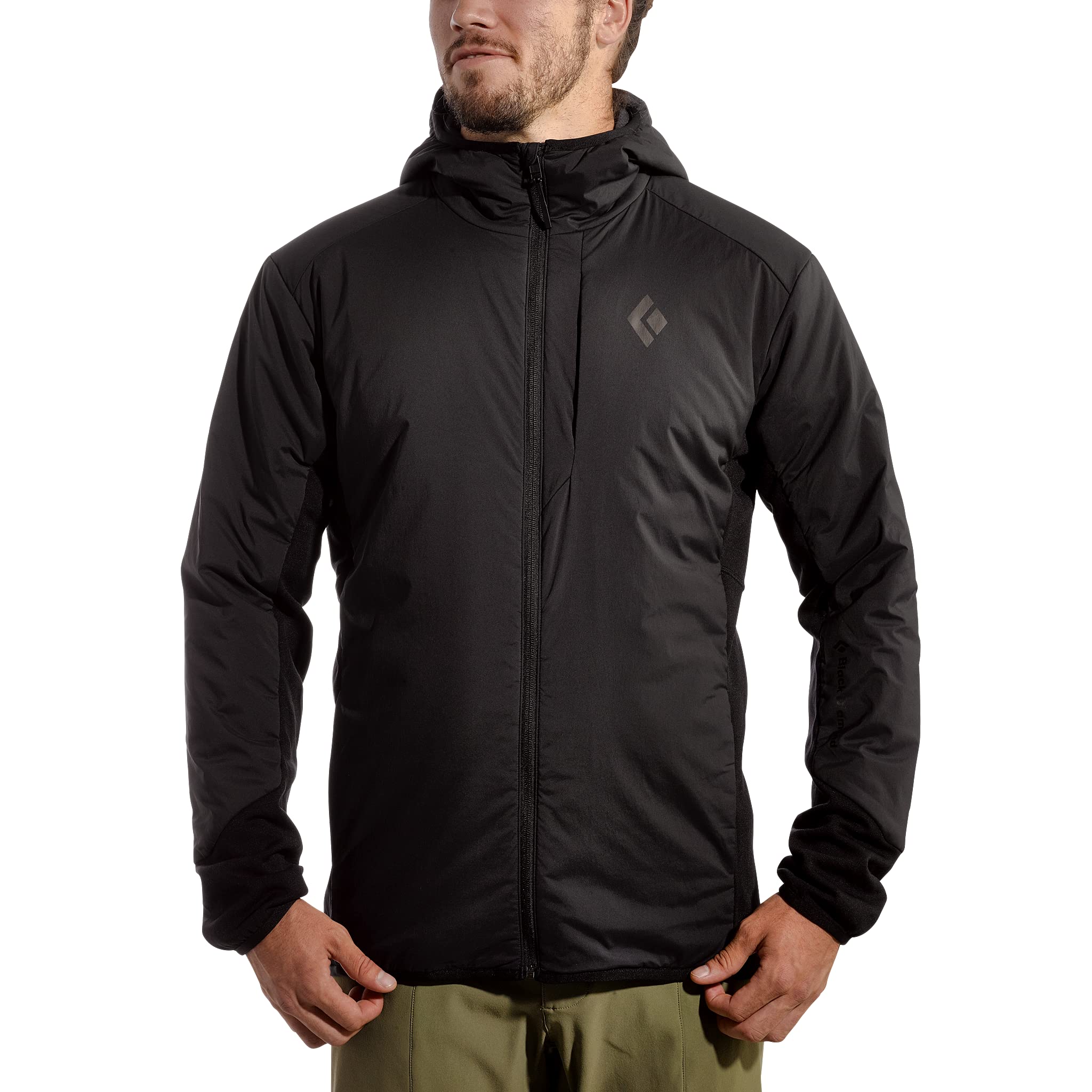Black Diamond Mens First Light Hybrid Mid-Layer Insulated Hoody, Smoke, Medium