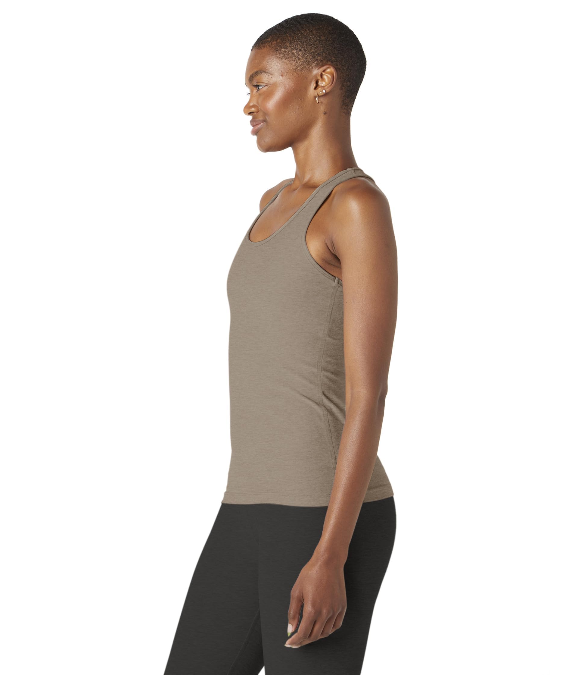 Beyond Yoga Womens Plus Size Spacedye Racerback Tank Sapphire Blue Heather 1X One Size
