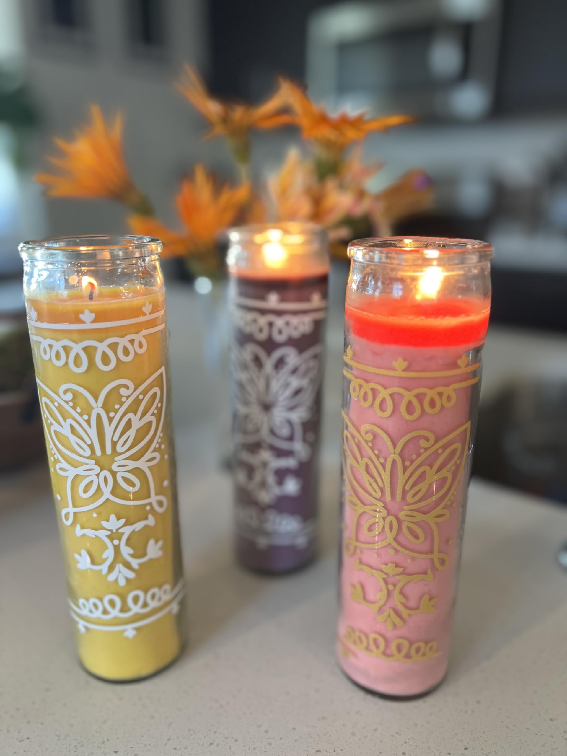 State & Water Encanto Inspired Butterfly Decals for Prayer Candles, 8 Pack (4 White, 4 Gold), fits 8 inch Tall Glass jar (not Included)