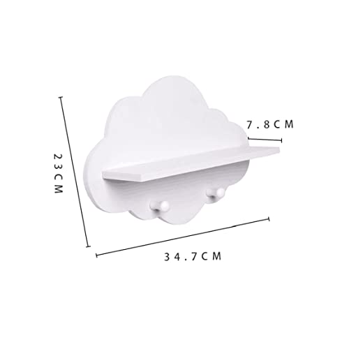 Eioflia Cloud Shape Wood Floating Shelf Cloud Wall Shelves Wall Mounted Shelving Coat Hanger Storage Rack Nursery Accessories Home Kitchen Storage Organisation Racks Shelves Drawers Floating Shelves