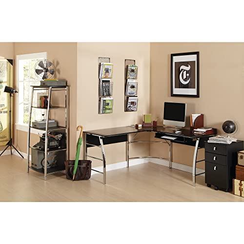 RealspaceĀ® Mezza 62"W L-Shape Corner Desk, Black/Chrome