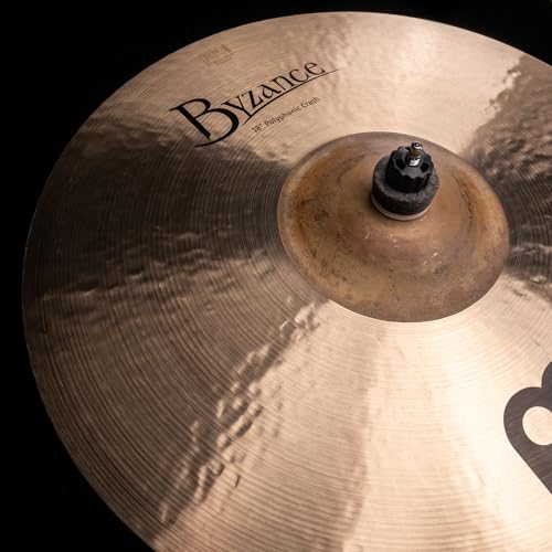 Meinl Cymbals Byzance 18" Traditional Polyphonic Crash with Raw Bell — Made in Turkey — Hand Hammered B20 Bronze, 2-Year Warranty (B18POC)