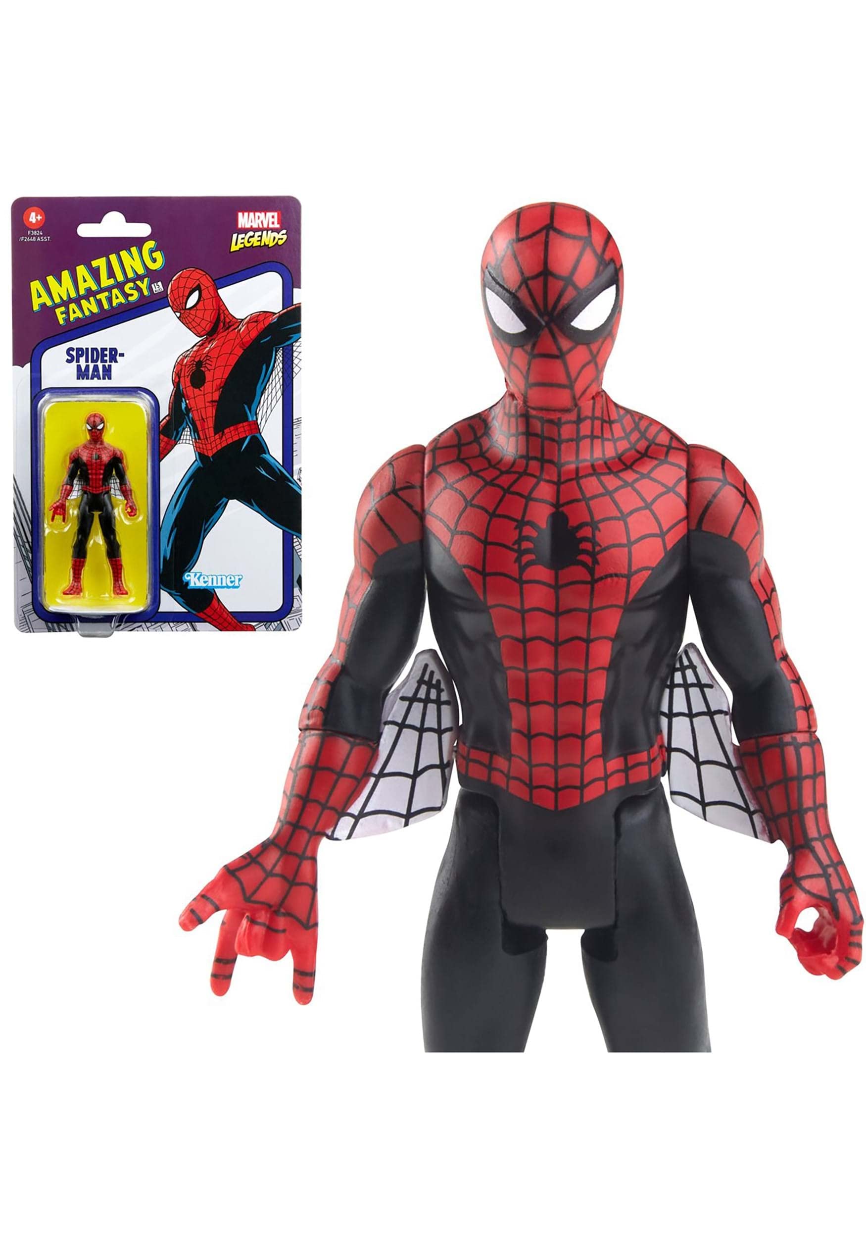 Marvel Legends Series Retro 375 Collection Spider-Man Action Collectible Figure, 3.75-inch Toys for Kids Ages 4 and Up
