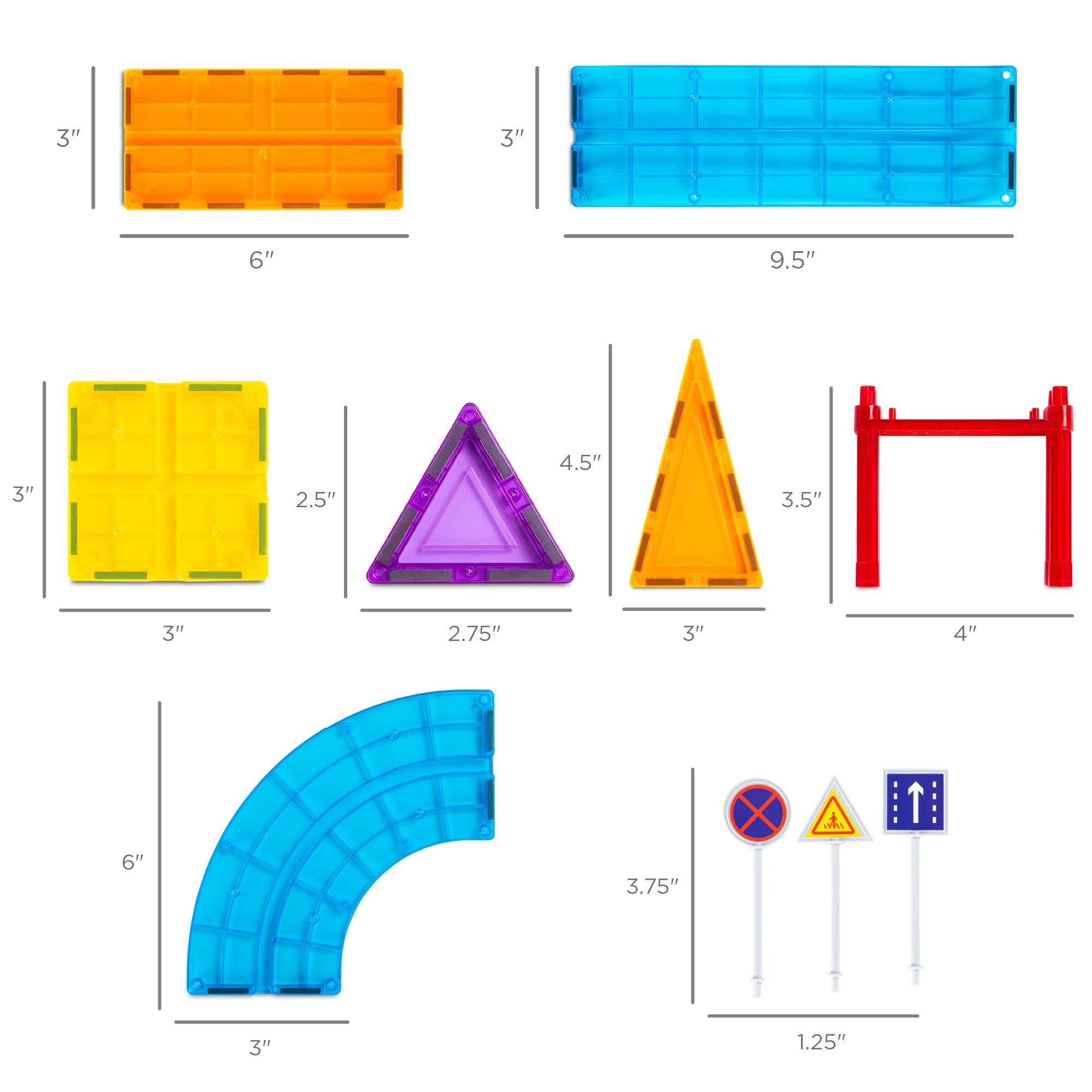 Best Choice Products 105-Piece Kids Magnetic Building Tiles Set, Racetrack Construction Blocks Educational STEM DIY Toy Playset for Learning, Motor Skill Training w/Light Up Car