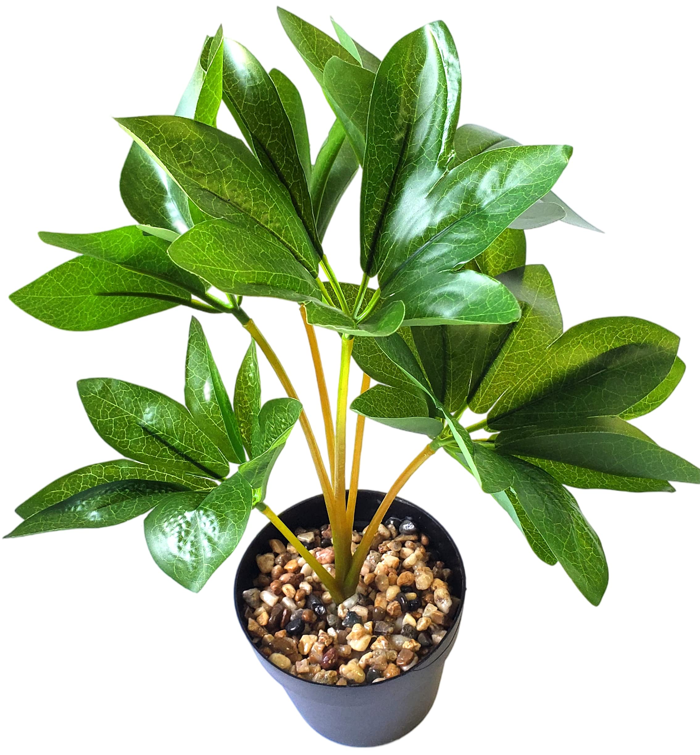 MRTIOO Mini Potted Artificial Potted Plants Fake Plastic Leaves Plants, Realistic Fake Plant with Plastic Pot, for Home Garden Office Store Kitchen Decor - with Flowerpot