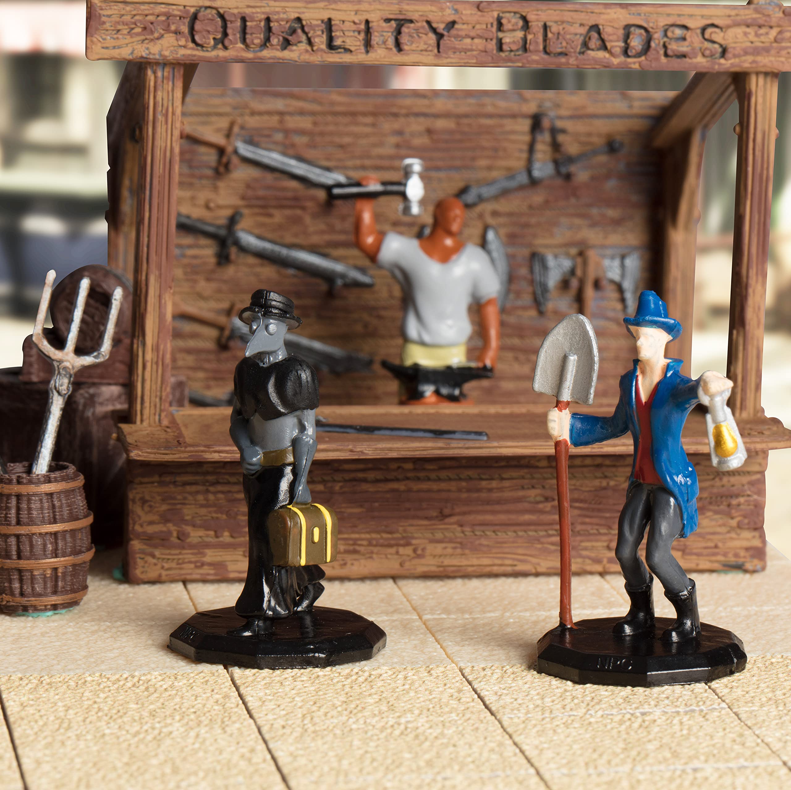 Monster Protectors Townsfolk Mini Fantasy Figures - Tradesmen - 8pc Hand-Painted Non Player Character NPC Miniatures - 1" Hex-Sized Compatible with DND Dungeons Dragons Tabletop Games