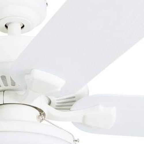 Honeywell Ceiling Fans Belmar 52 Inch Ceiling Fan With Light, Indoor/Outdoor Ceiling Fan with Pull Chain, LED Tri-Mount 5 Blade Design, ETL Damp Rated, White (50513-01)