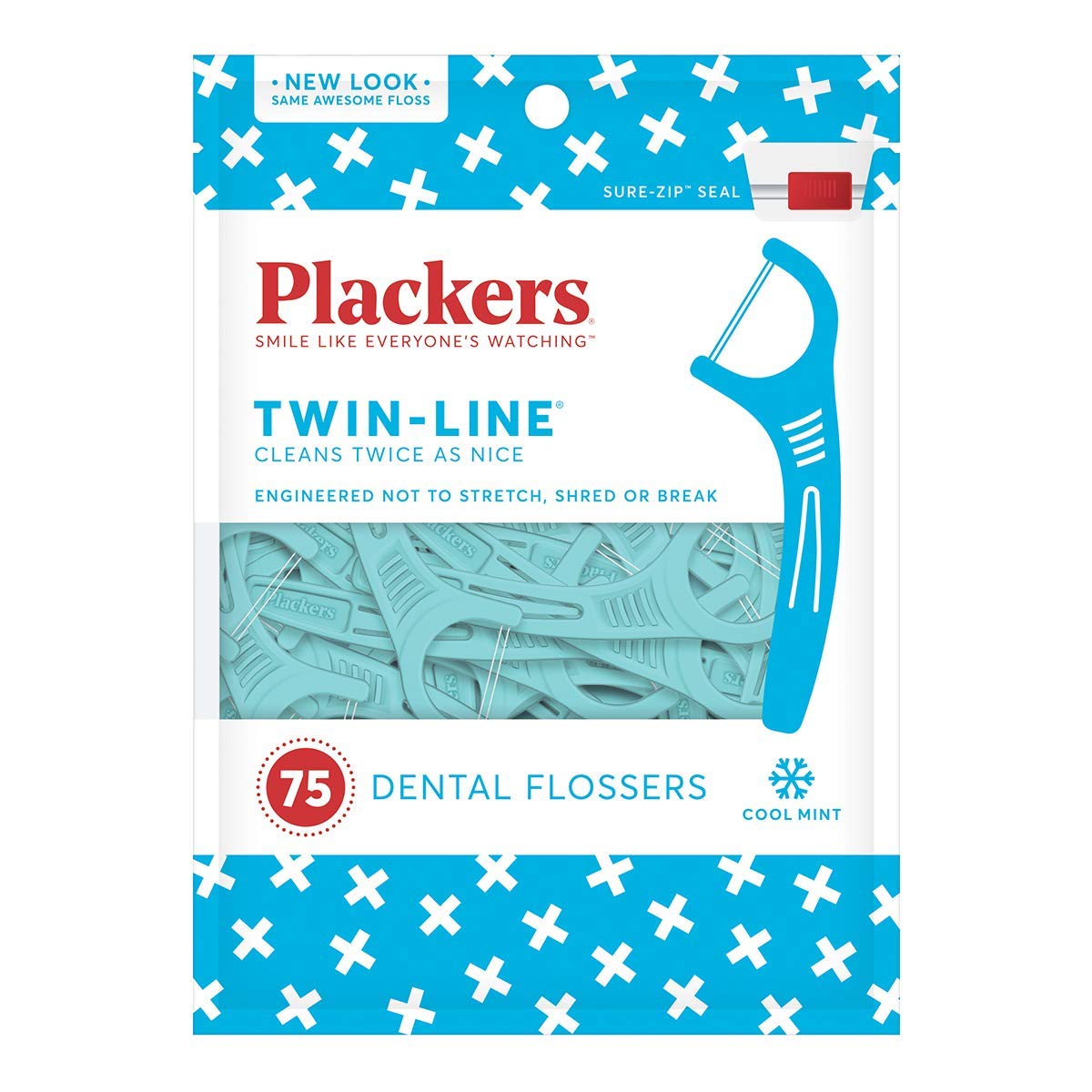 Plackers Twin Line Whitening Flosser, 75 count (Pack of 72)