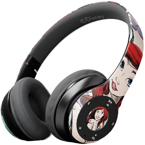 Disney The Little Mermaid Bluetooth Over-Ear Headphones, Wireless Foldable Headset with Built-in Microphone - Ariel & Friends Design, for Adults and Kids, Comfortable Auriculares