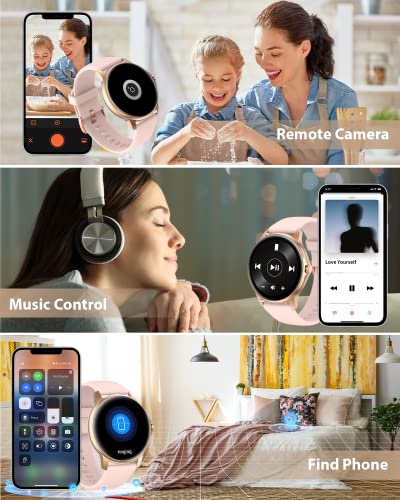 Gydom Smart Watch for Women Answer/Make Call, 1.28" Touch Screen Fitness Tracker with Blood Oxygen/Heart Rate/Sleep Monitor, 100 Sport Modes, IP68 Waterproof Smartwatch for Android iPhone